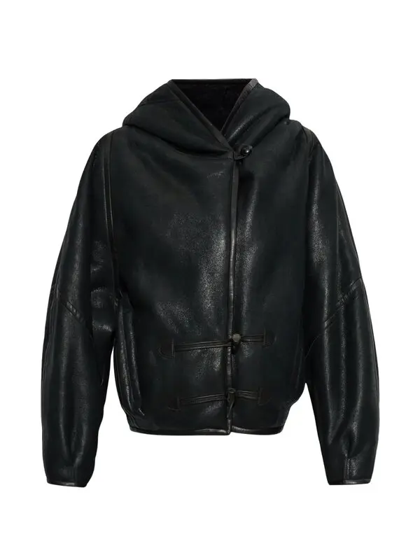 Isabel Marant Étoile Amiel Leather Hooded Jacket