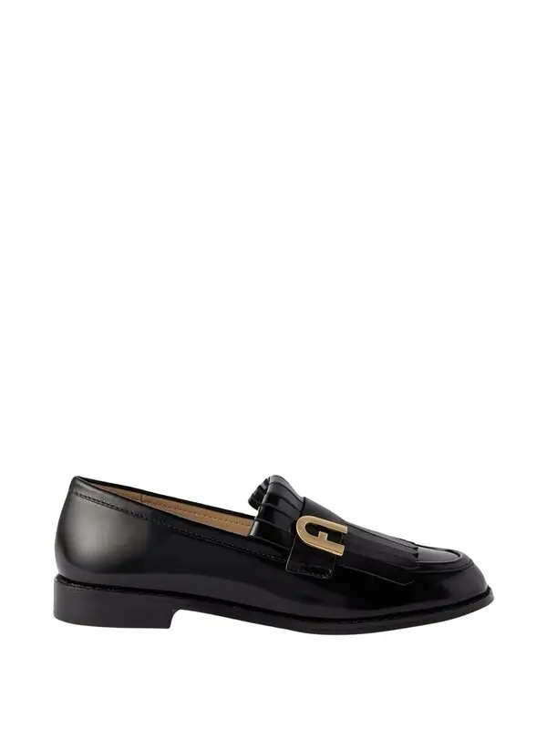 Furla Lidia Loafers With Gold Logo Detail