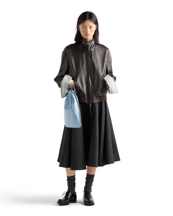 Prada Nappa Leather Jacket With Vintage Treatment - Brown