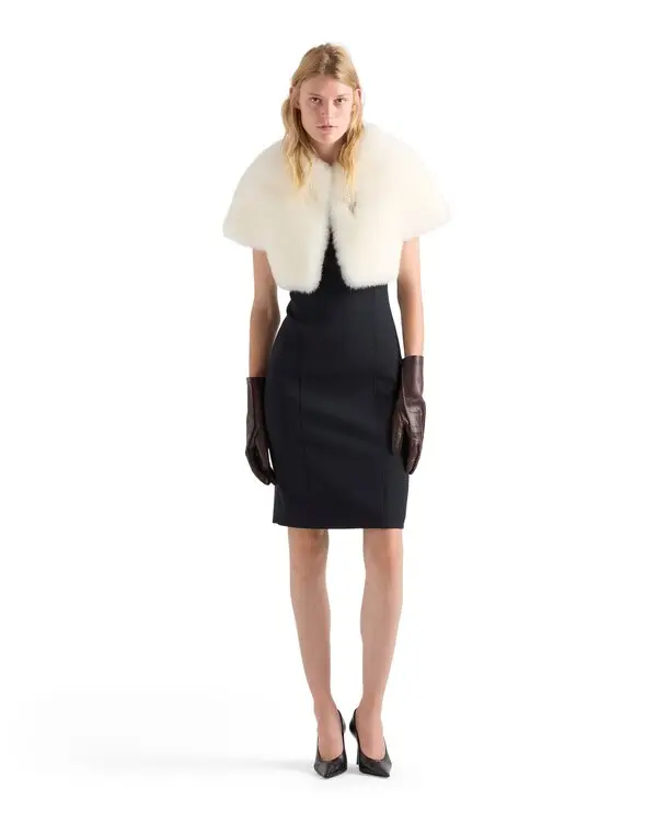 Prada Stretch Fabric Sheath Dress With Round Neck And Back Zipper
