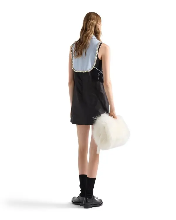 Prada Embellished Poplin Tie Vest - Light Blue