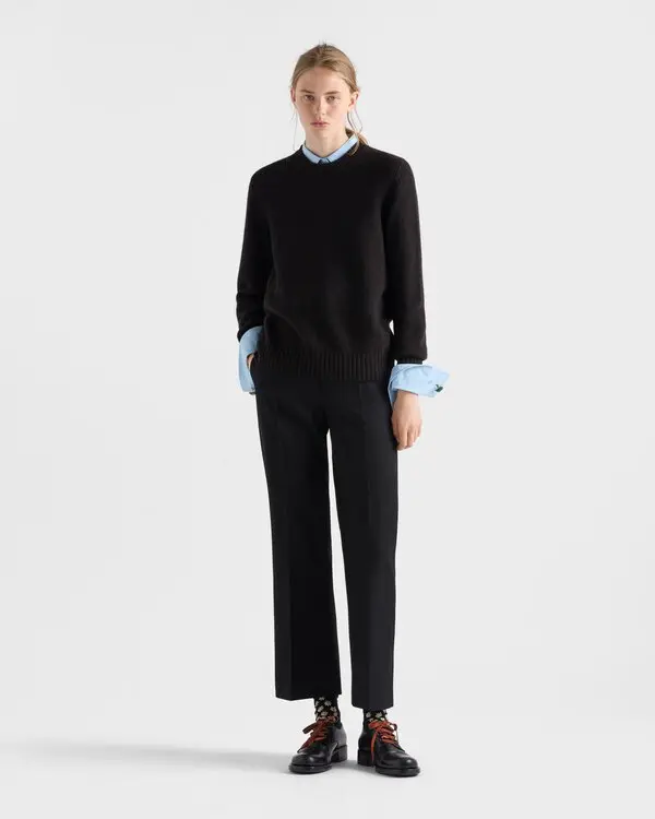 Prada Wool And Cashmere Crew-neck Sweater - Ebony