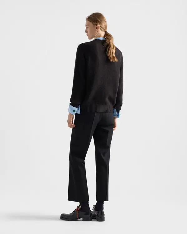 Prada Wool And Cashmere Crew-neck Sweater - Ebony