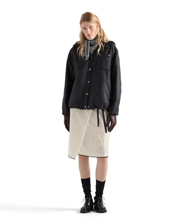 Prada Lightweight Re-nylon Blouson Jacket With Removable Hood