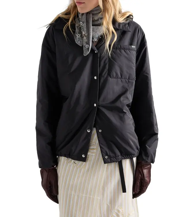 Prada Lightweight Re-nylon Blouson Jacket With Removable Hood