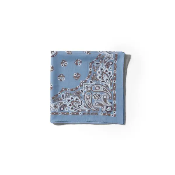 Miu Miu Printed Wool And Cashmere Scarf