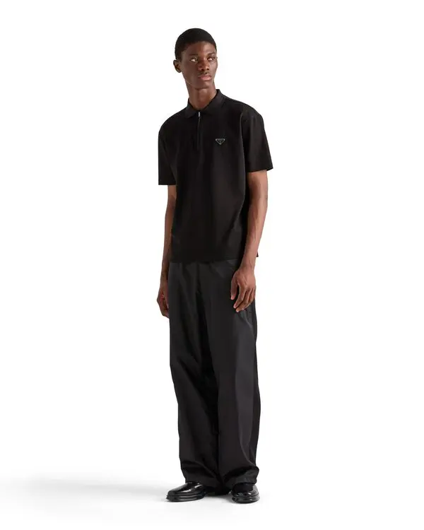 Prada Piqué Polo Hirt With Re-nylon Detail