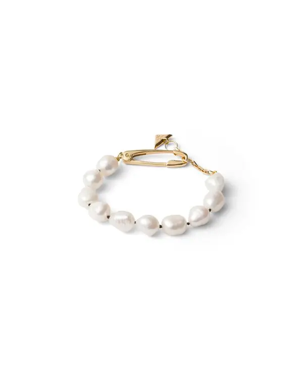 Prada Metal Bracelet With Pearls