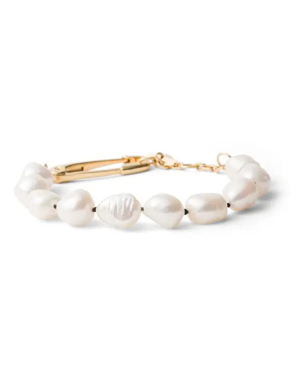Prada Metal Bracelet With Pearls