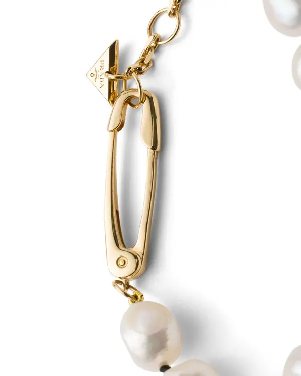 Prada Metal Bracelet With Pearls