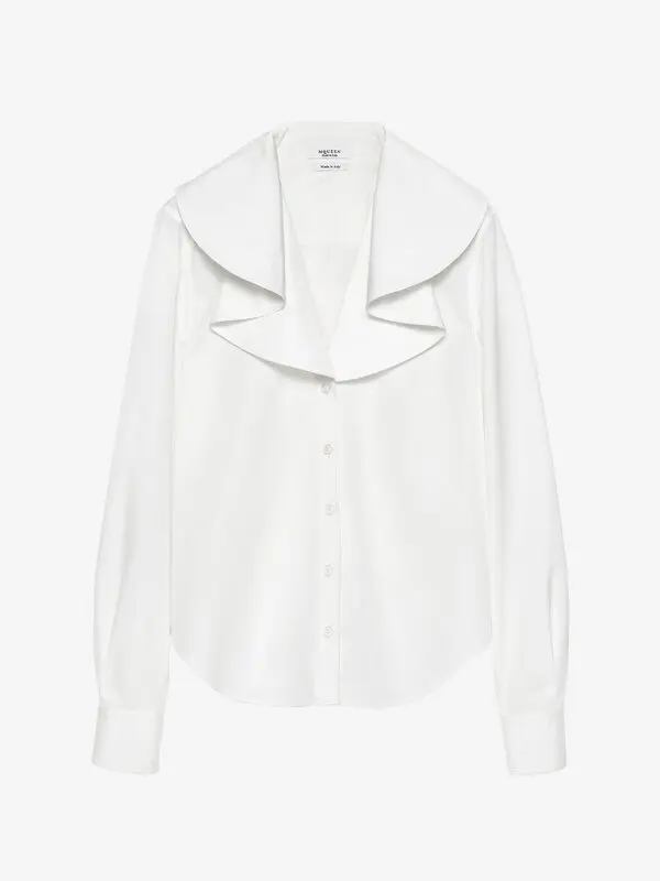 Alexander McQueen Waterfall Collar Shirt - Optical White