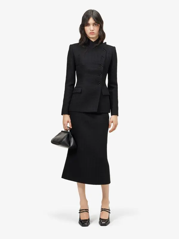Alexander McQueen Light Tweed Bumster Skirt