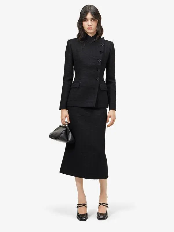 Alexander McQueen Light Tweed Bumster Skirt