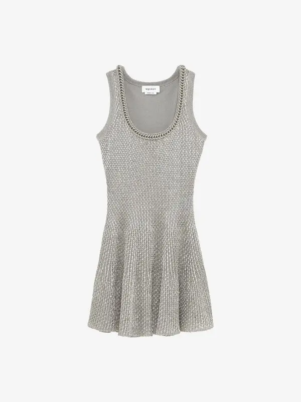 Alexander McQueen Metallic Knit Mini Dress