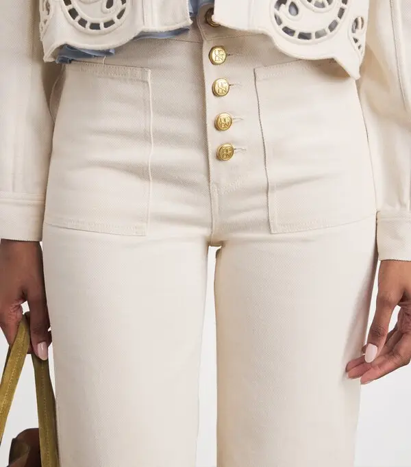 Ulla Johnson Eyelet The Lou Flared Jeans