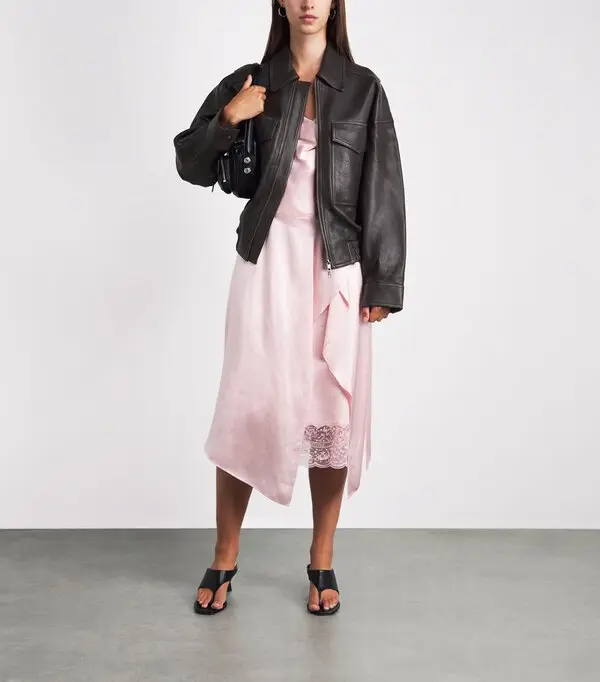 Staud Eugene Distressed Leather Jacket