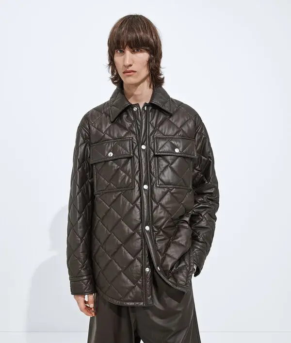 Bottega Veneta Leather Quilted Overshirt