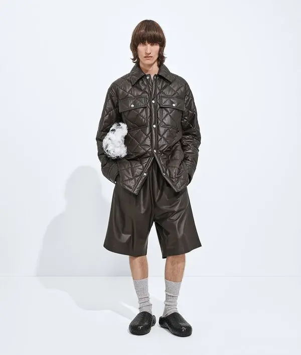 Bottega Veneta Leather Quilted Overshirt