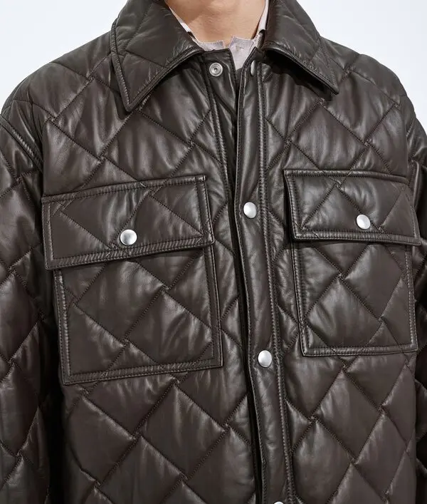 Bottega Veneta Leather Quilted Overshirt