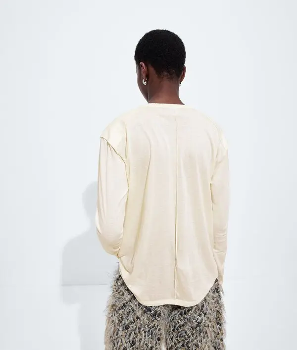 Bottega Veneta Cotton And Cashmere Jersey T-shirt - Parchment