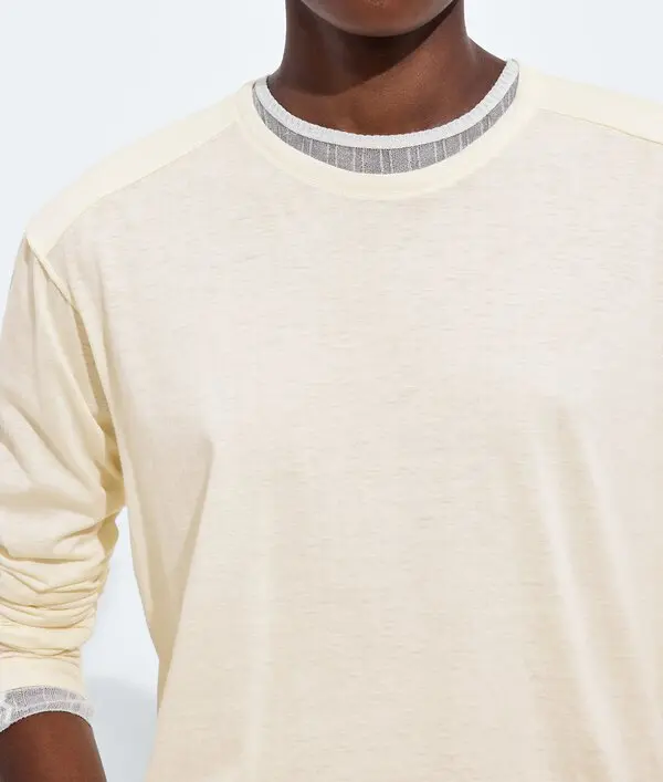 Bottega Veneta Cotton And Cashmere Jersey T-shirt - Parchment