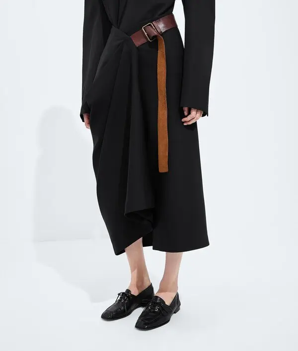 Bottega Veneta Wool Grain De Poudre Skirt