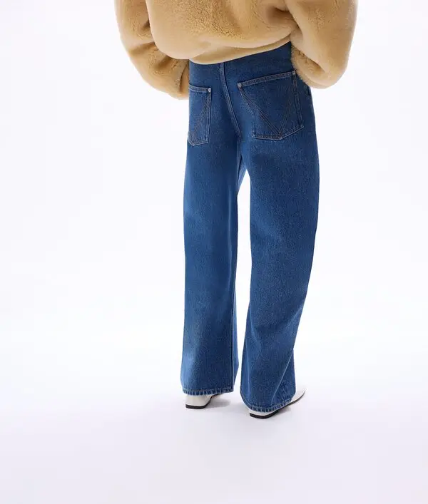 Bottega Veneta Medium Indigo Wide Leg Jeans