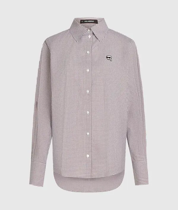 Karl Lagerfeld Ikon Checked Shirt - White-red Ikon Check