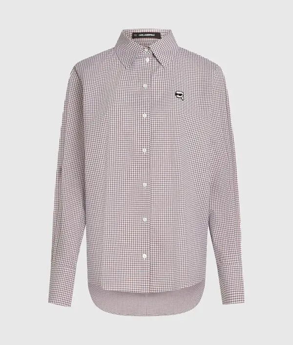Karl Lagerfeld Ikon Checked Shirt - White-red Ikon Check