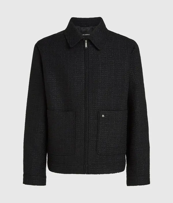 Karl Lagerfeld Bouclé Zip-up Jacket