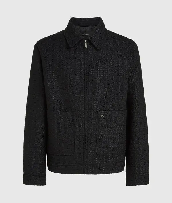 Karl Lagerfeld Bouclé Zip-up Jacket