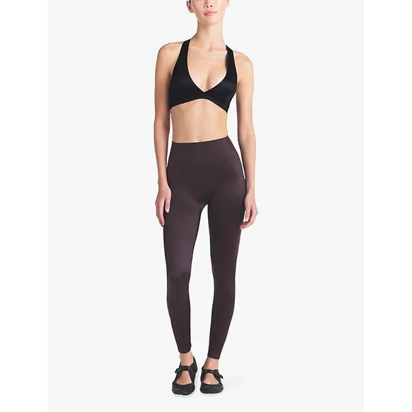 NIKESKIMS Satin Shine High-waist Bonded 7/8 Leggings - Resin
