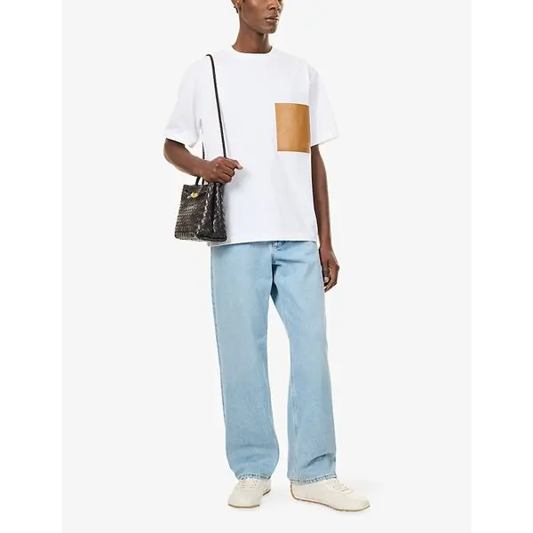 Bottega Veneta Leather-pocket Cotton T-shirt - White