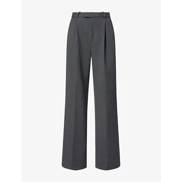 SELF-PORTRAIT Pleated Tailored Wool-blend Trousers