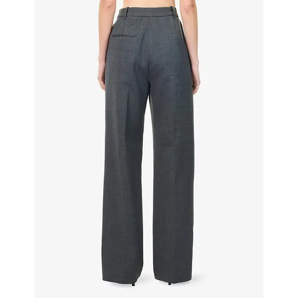 SELF-PORTRAIT Pleated Tailored Wool-blend Trousers