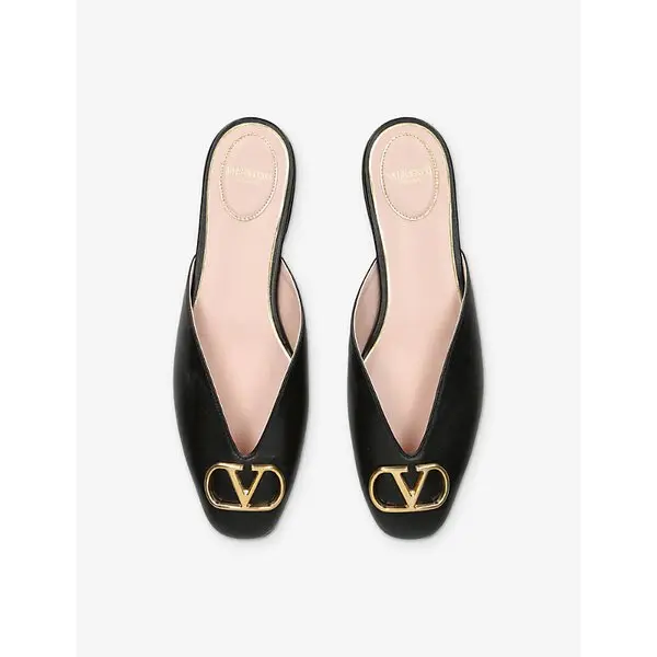 Valentino Garavani Vlogo Leather Mules