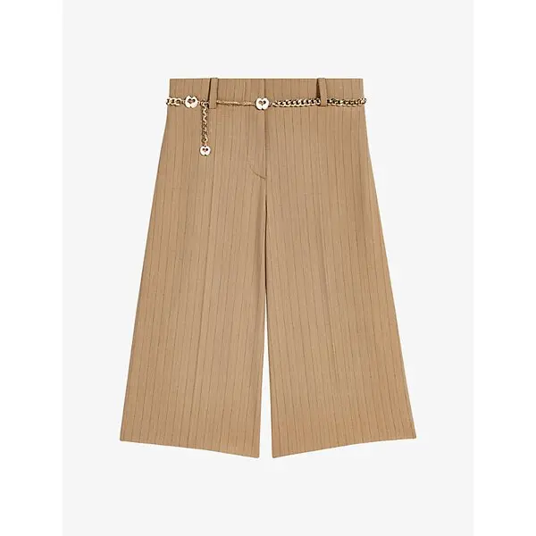 Maje Tailored High-rise Stretch Wool-blend Bermuda Shorts