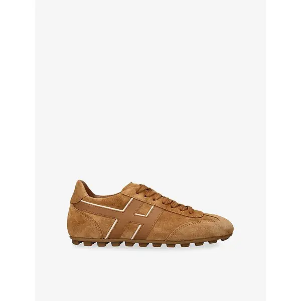 Hogan Allacciato Suede And Leather Trainers - Camel