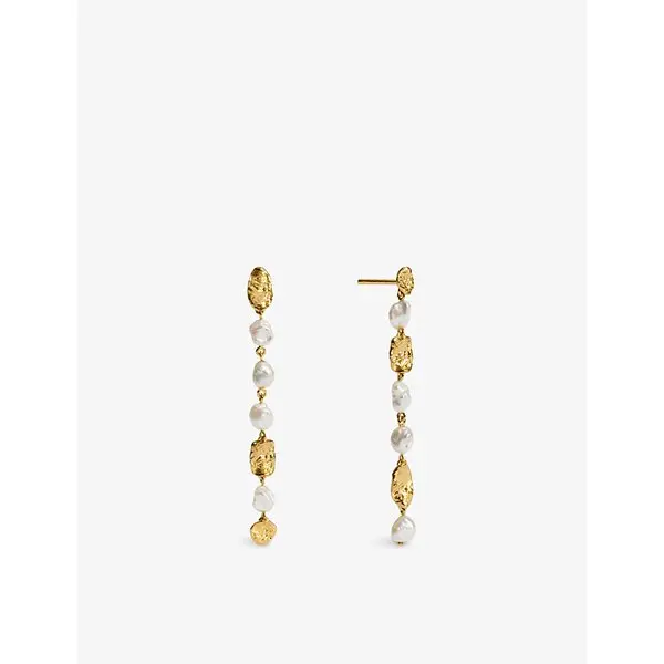 Monica Vinader Capri Pearl Drop Earrings - Gold