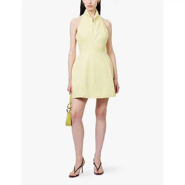 Oddmuse Zip Collar Cotton-blend Mini Dress