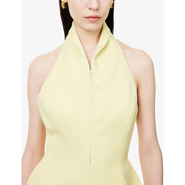 Oddmuse Zip Collar Cotton-blend Mini Dress
