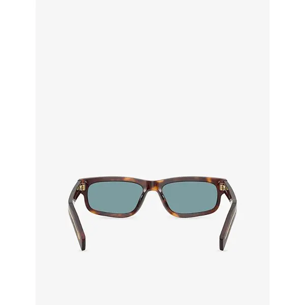 Prada Pr B11sf Rectangle-frame Tortoiseshell Acetate Sunglasses