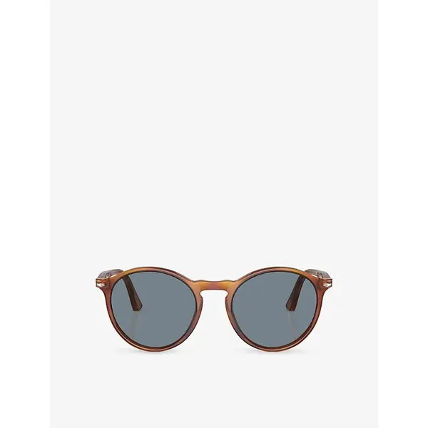 Persol Po3285s Round-frame Acetate Sunglasses - Brown