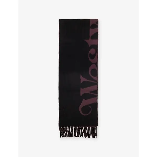 VIVIENNE WESTWOOD Half-logo Double-face Wool Scarf