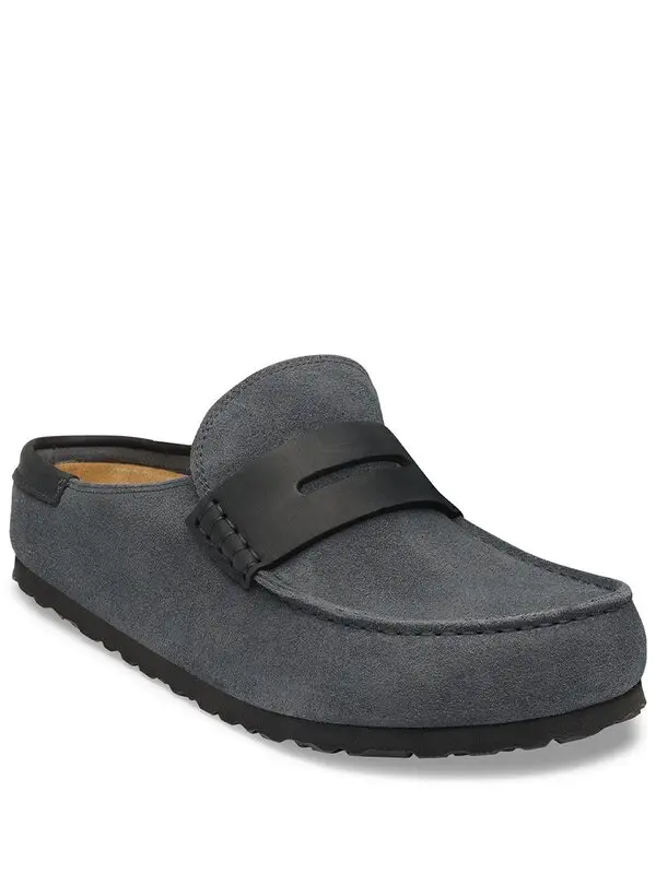 BIRKENSTOCK Suede Mule Loafers - Grey