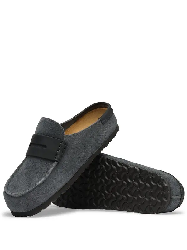 BIRKENSTOCK Suede Mule Loafers - Grey