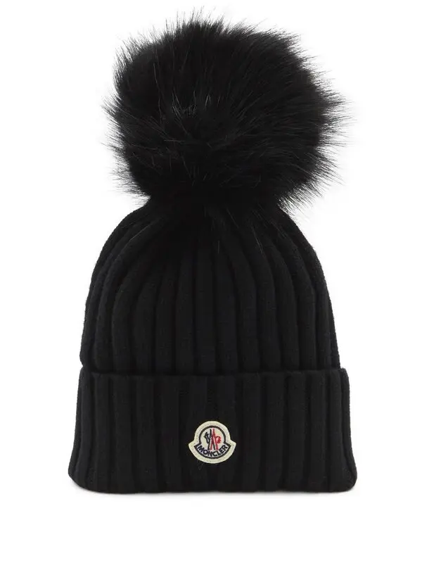 Moncler Wool Beanie With Pom Pom