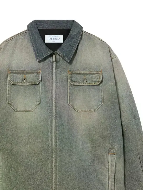 Off-White Bookish Zip-up Denim Jacket