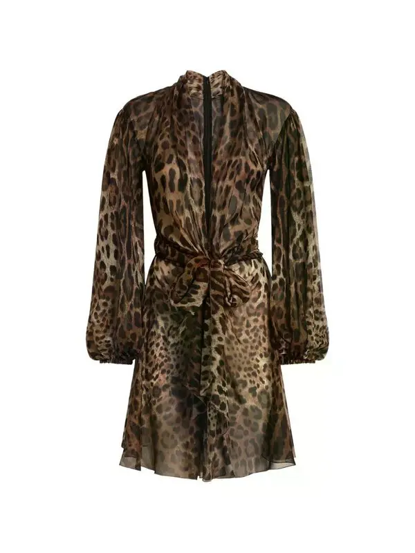 Dolce & Gabbana Animal Print Chiffon Dress