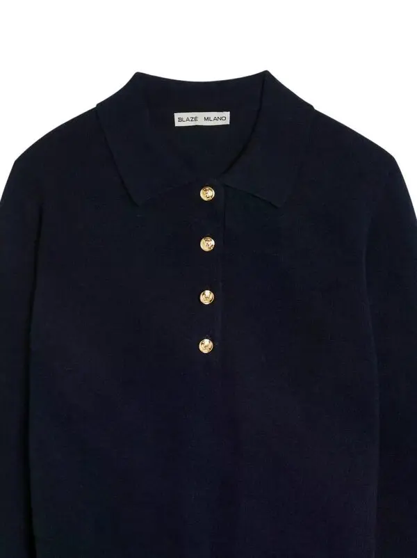 BLAZÉ MILANO Button-up Polo Sweater